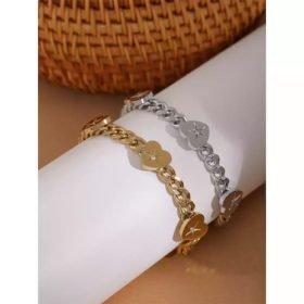 Bracelet grosse maille coeur – Atelier bijoux fantaisie